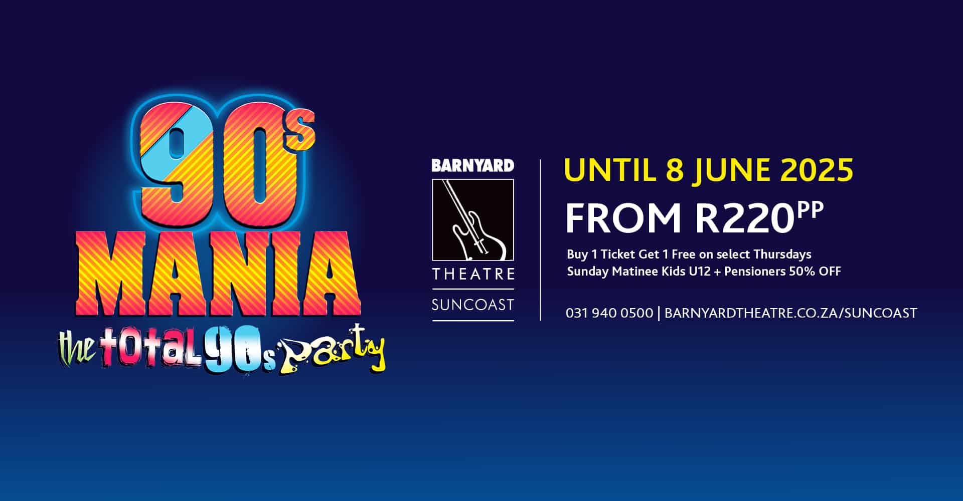 90s Mania at Barnyard Theatre - Suncoast Casino